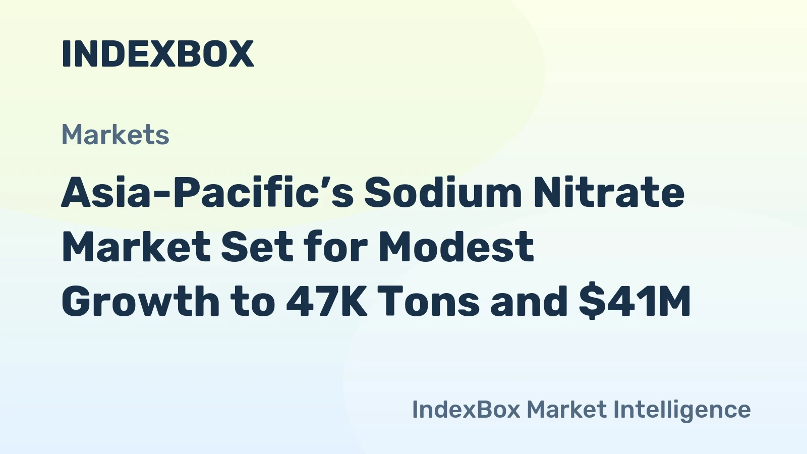 Asia-Pacific’s Sodium Nitrate Market Set for Modest Growth to 47K Tons and $41M