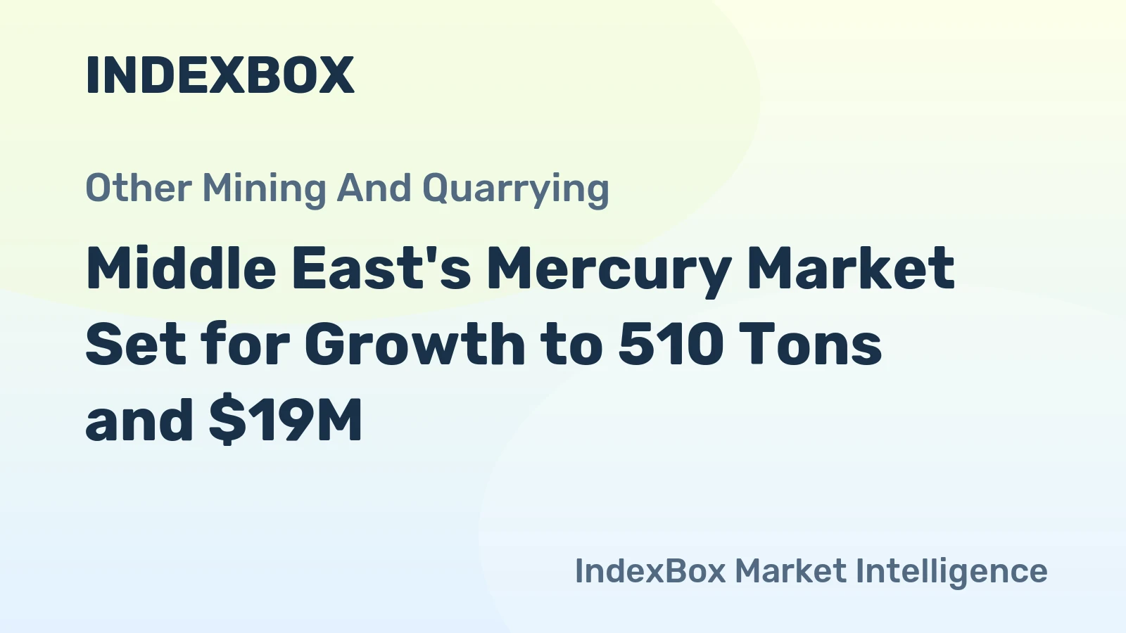 Middle East's Mercury Market Set for Growth to 510 Tons and $19M