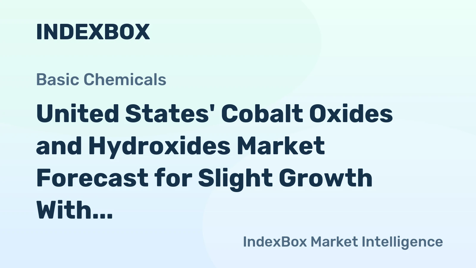 United States' Cobalt Oxides and Hydroxides Market Forecast for Slight Growth With a +0.1% Volume CAGR Through 2035