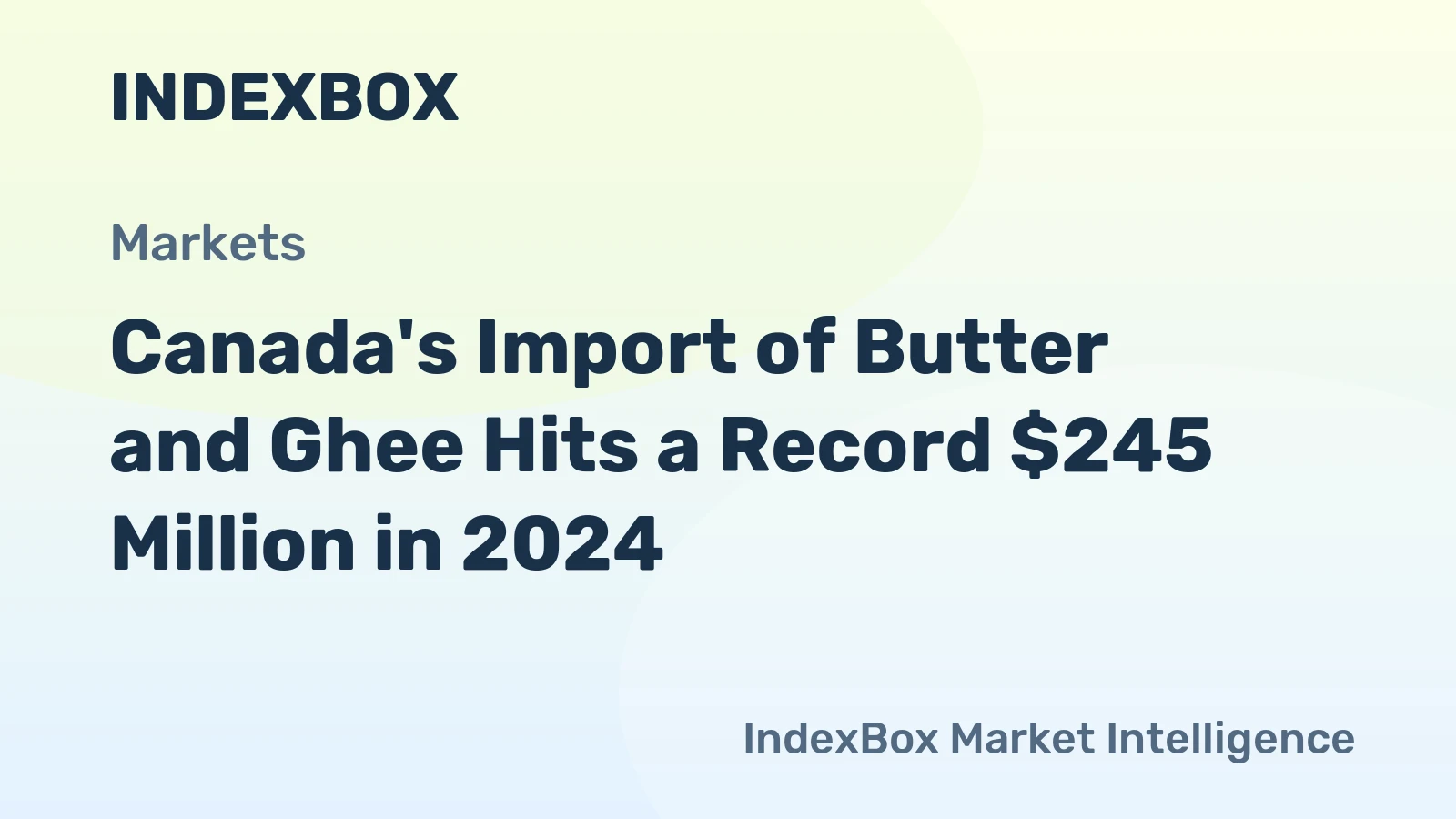 Canada's Import of Butter and Ghee Hits a Record $245 Million in 2024