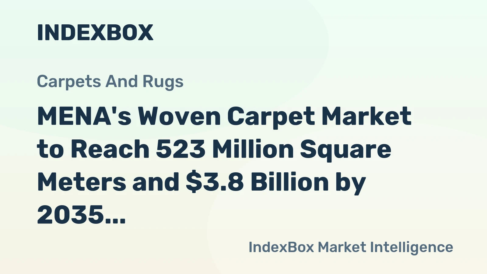 MENA's Woven Carpet Market to Reach 523 Million Square Meters and $3.8 Billion by 2035