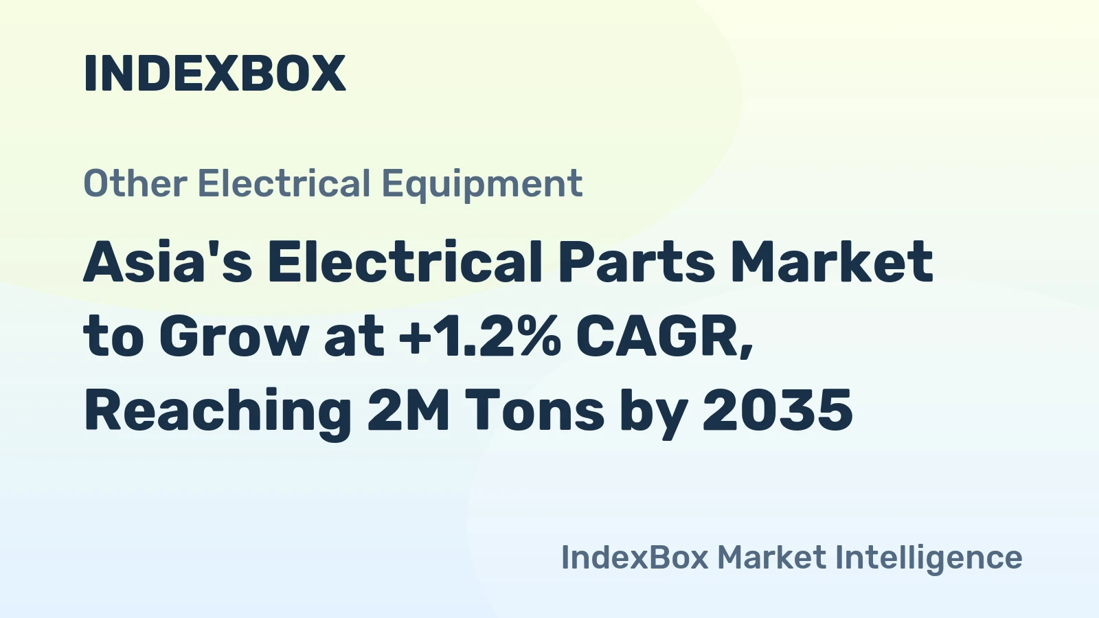 Asia's Electrical Parts Market to Grow at +1.2% CAGR, Reaching 2M Tons by 2035