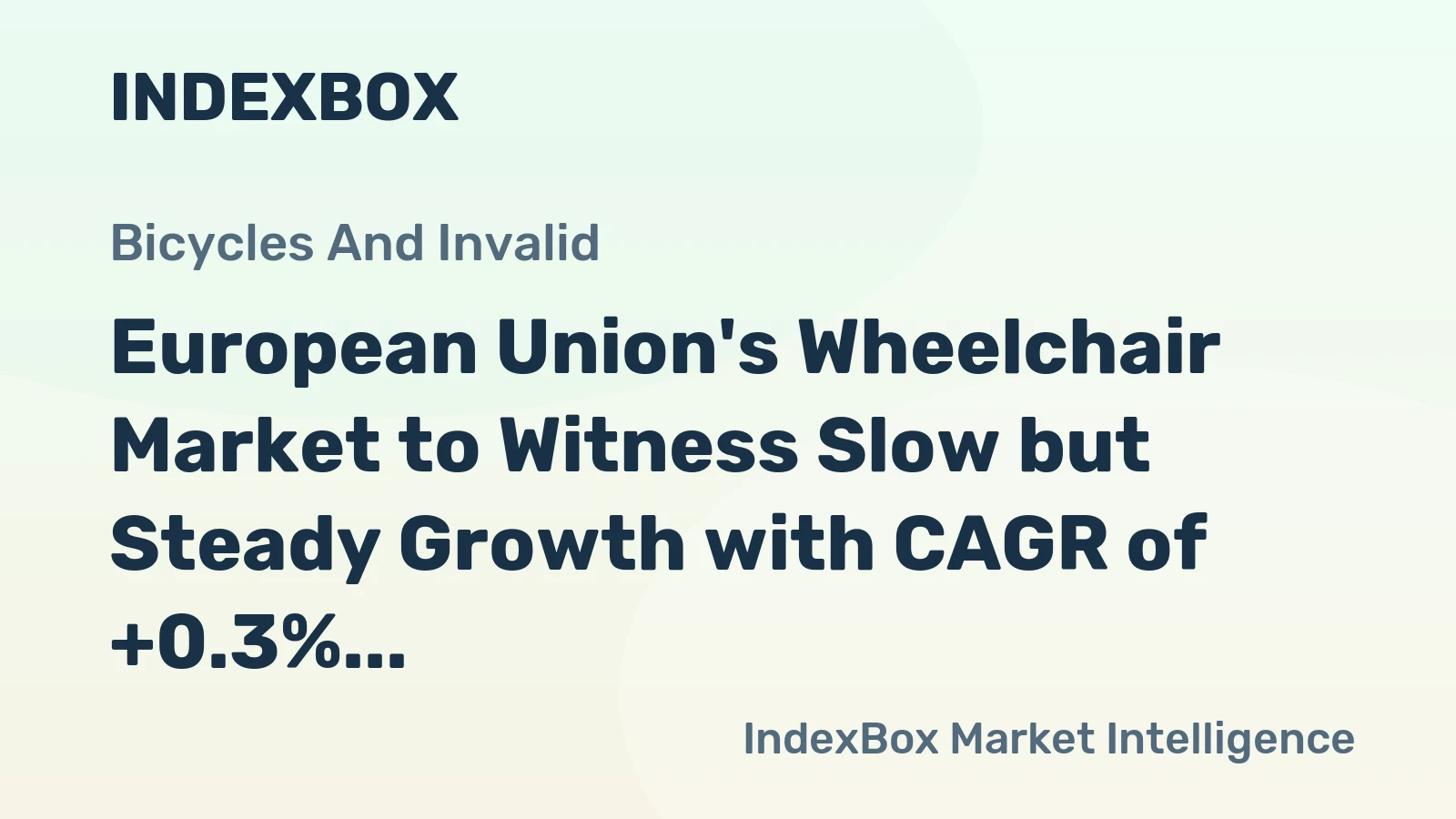 European Union's Wheelchair Market to Witness Slow but Steady Growth with CAGR of +0.3%