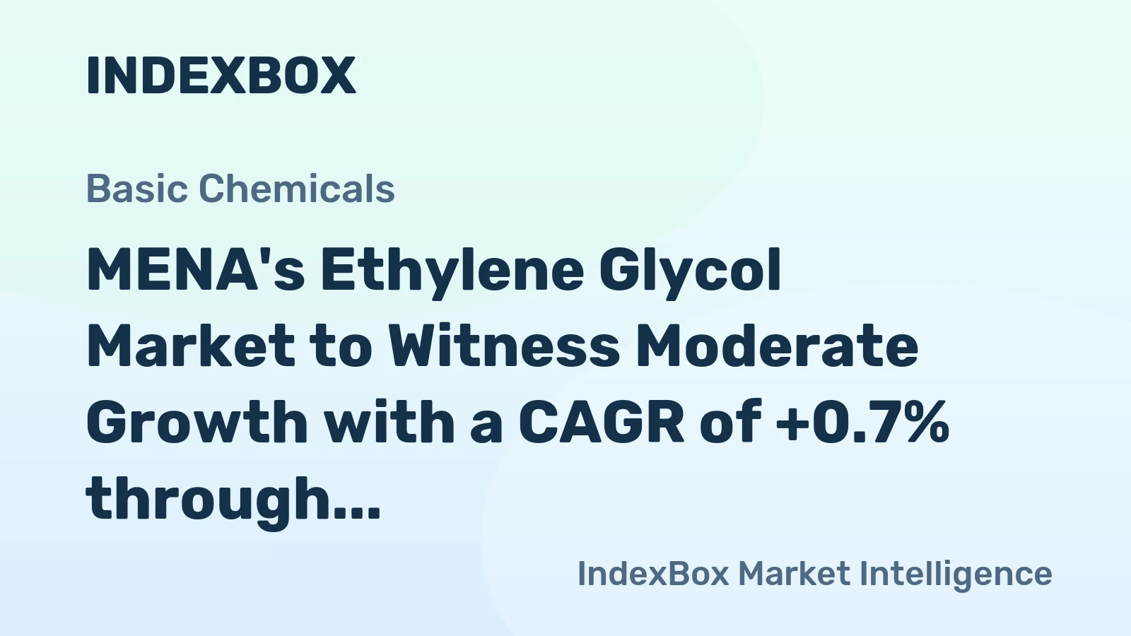 MENA's Ethylene Glycol Market to Witness Moderate Growth with a CAGR of +0.7% through 2035