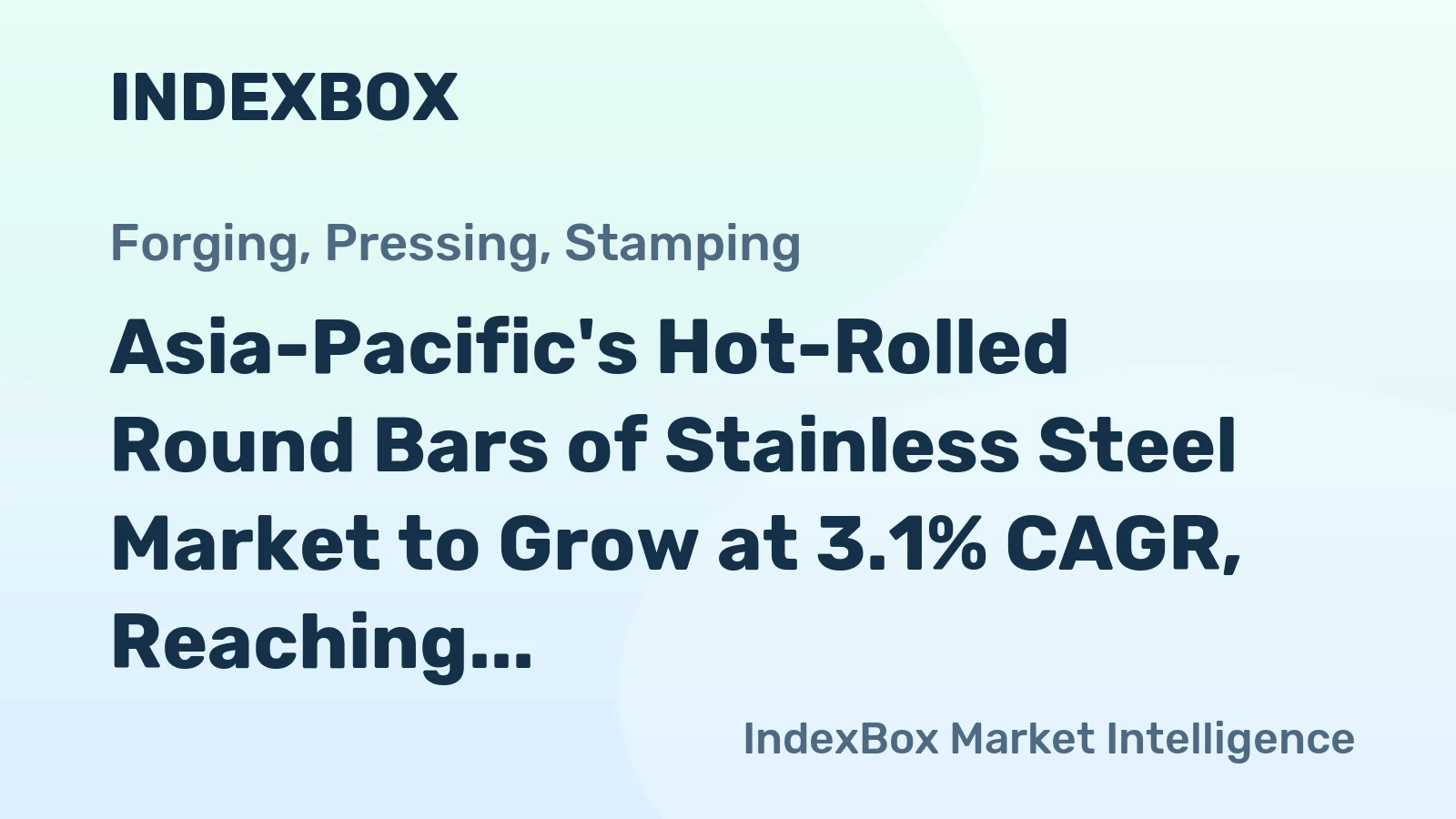 Asia-Pacific's Hot-Rolled Round Bars of Stainless Steel Market to Grow at 3.1% CAGR, Reaching 2.2M Tons by 2035
