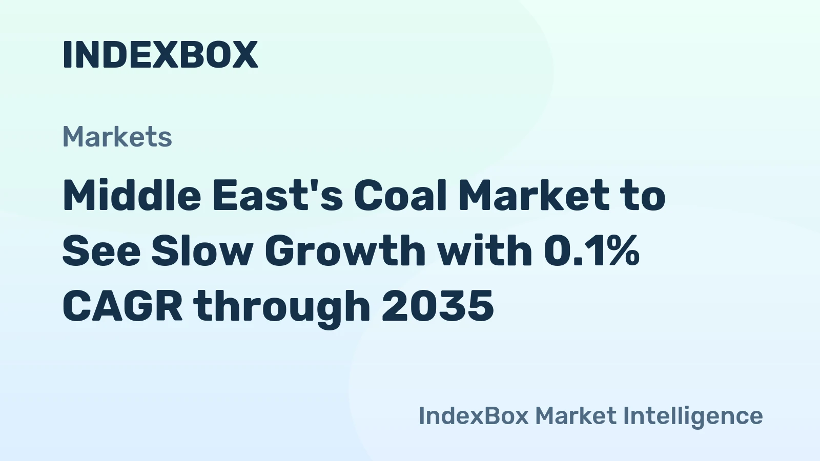 Middle East's Coal Market to See Slow Growth with 0.1% CAGR through 2035