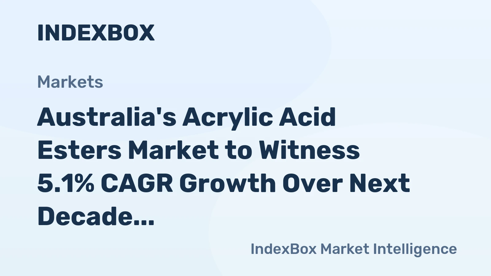 Australia's Acrylic Acid Esters Market to Witness 5.1% CAGR Growth Over Next Decade