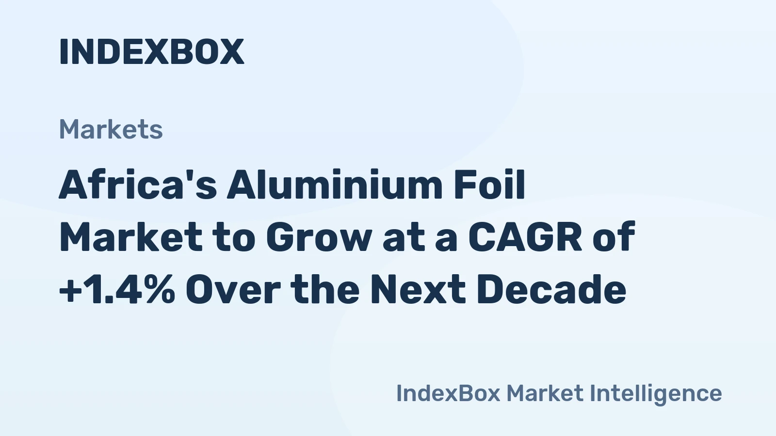 Africa's Aluminium Foil Market to Grow at a CAGR of +1.4% Over the Next Decade