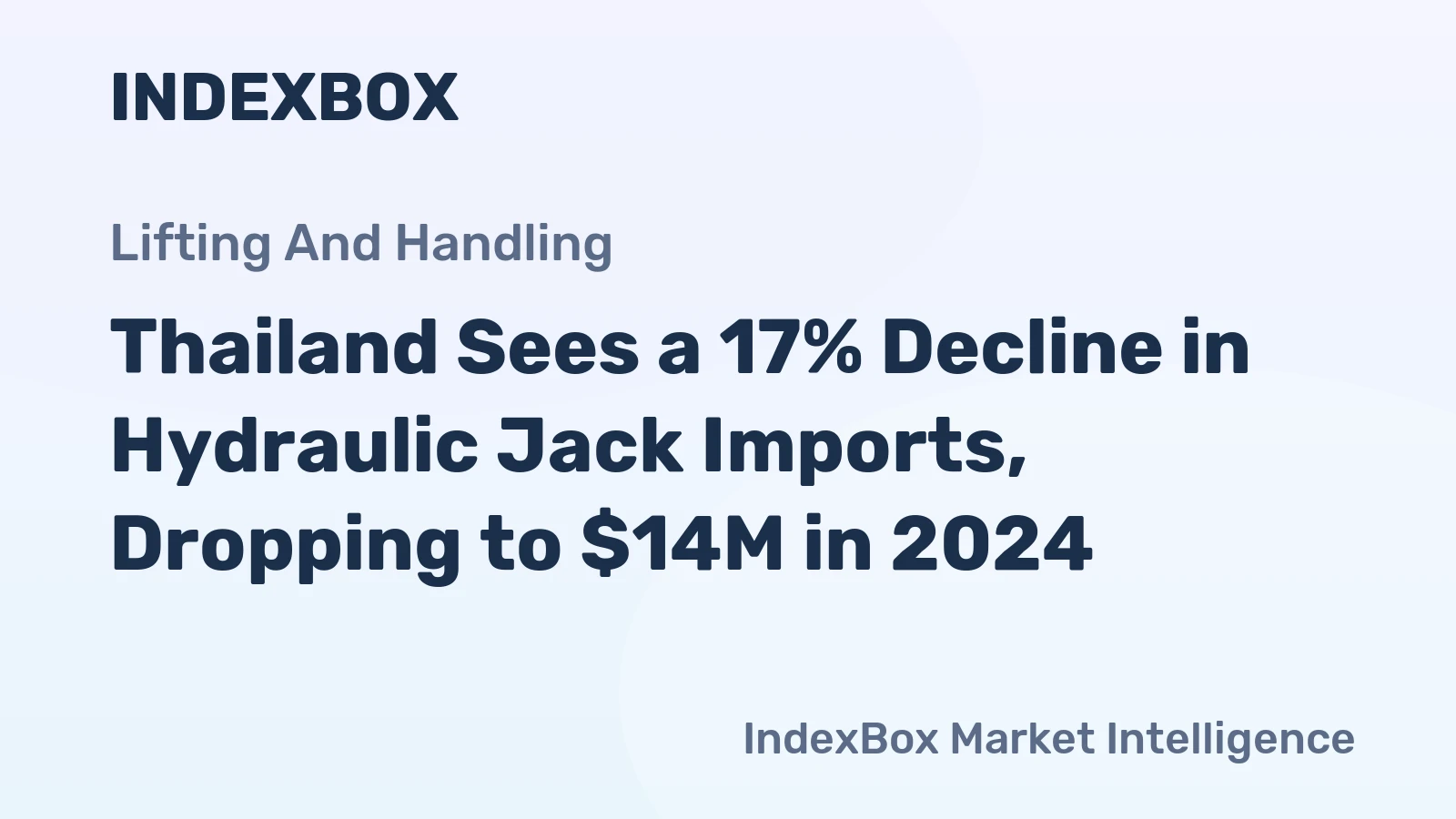 Thailand Sees a 17% Decline in Hydraulic Jack Imports, Dropping to $14M in 2024
