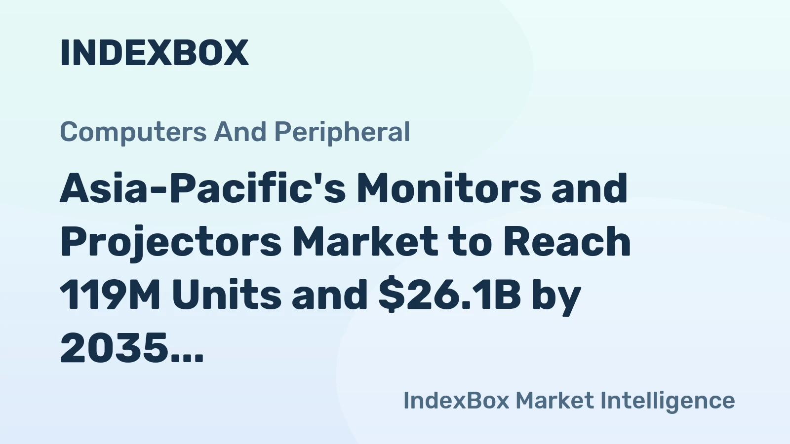 Asia-Pacific's Monitors and Projectors Market to Reach 119M Units and $26.1B by 2035