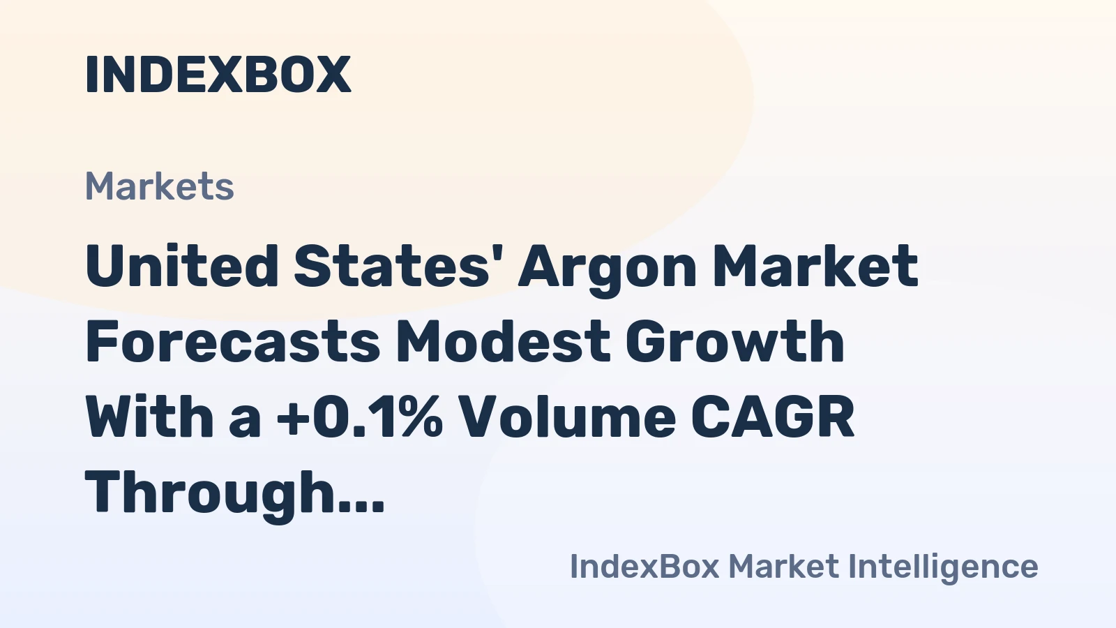 United States' Argon Market Forecasts Modest Growth With a +0.1% Volume CAGR Through 2035
