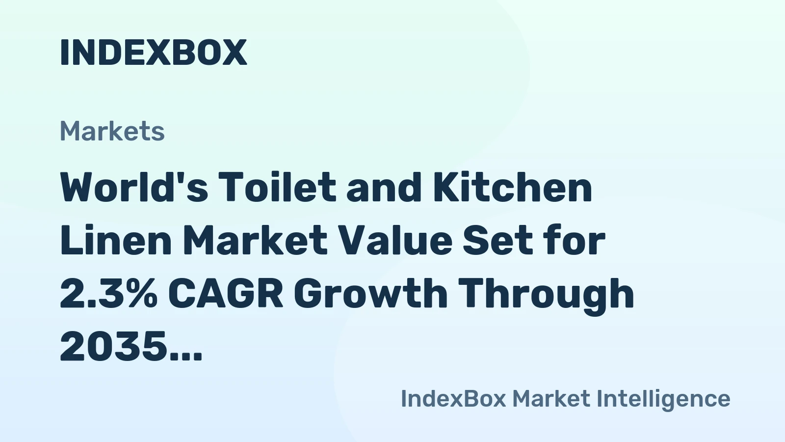 World's Toilet and Kitchen Linen Market Value Set for 2.3% CAGR Growth Through 2035