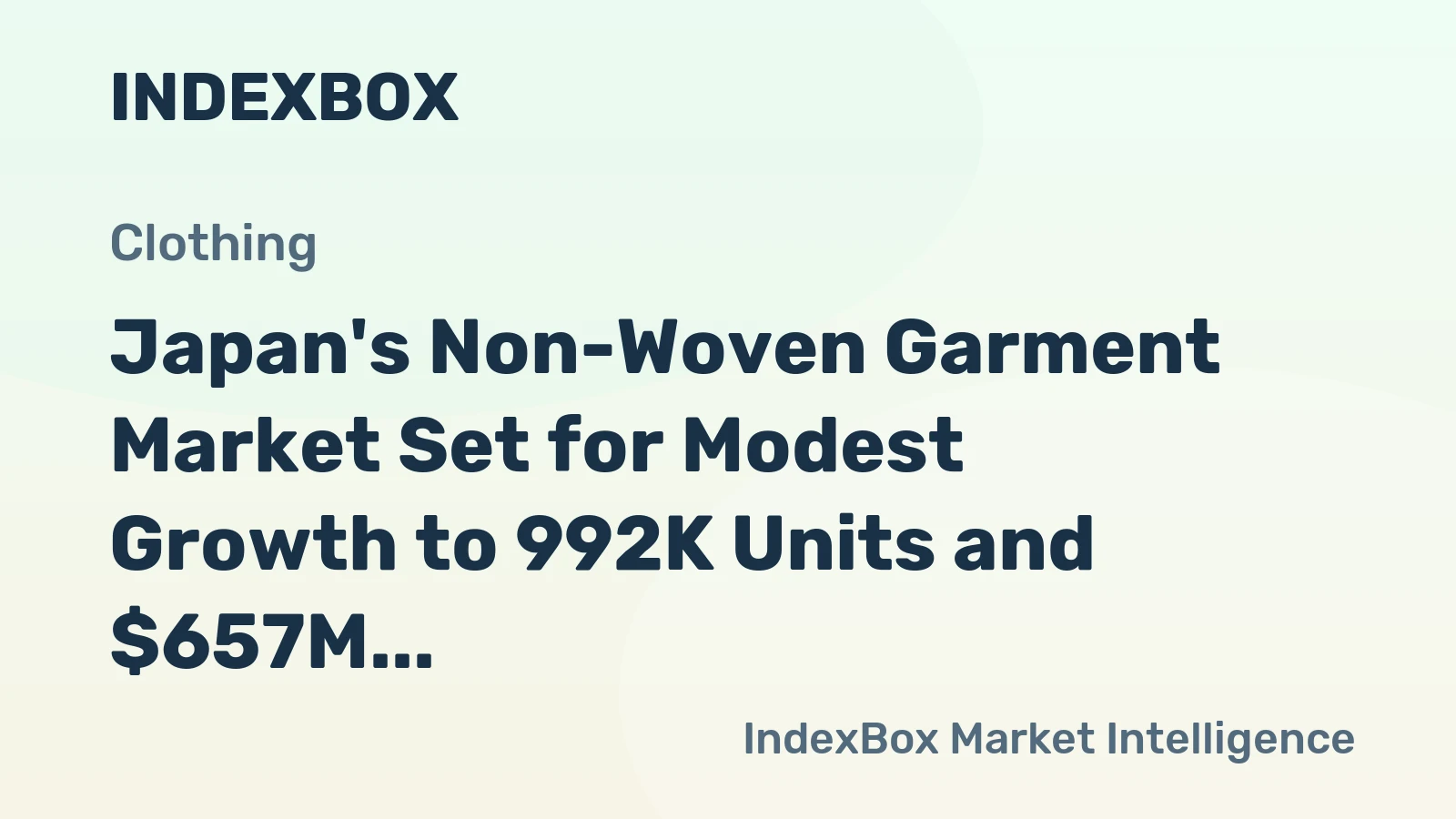 Japan's Non-Woven Garment Market Set for Modest Growth to 992K Units and $657M by 2035