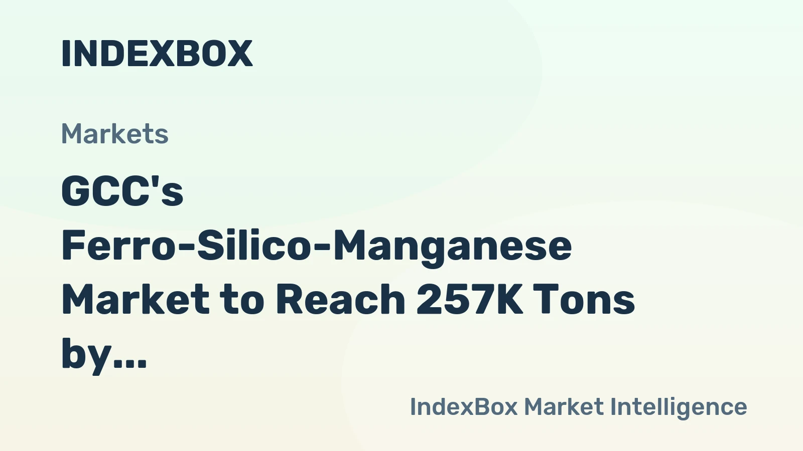 GCC's Ferro-Silico-Manganese Market to Reach 257K Tons by 2035, Valued at $278M