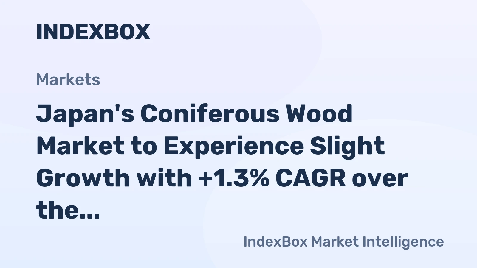 Japan's Coniferous Wood Market to Experience Slight Growth with +1.3% CAGR over the Next Decade