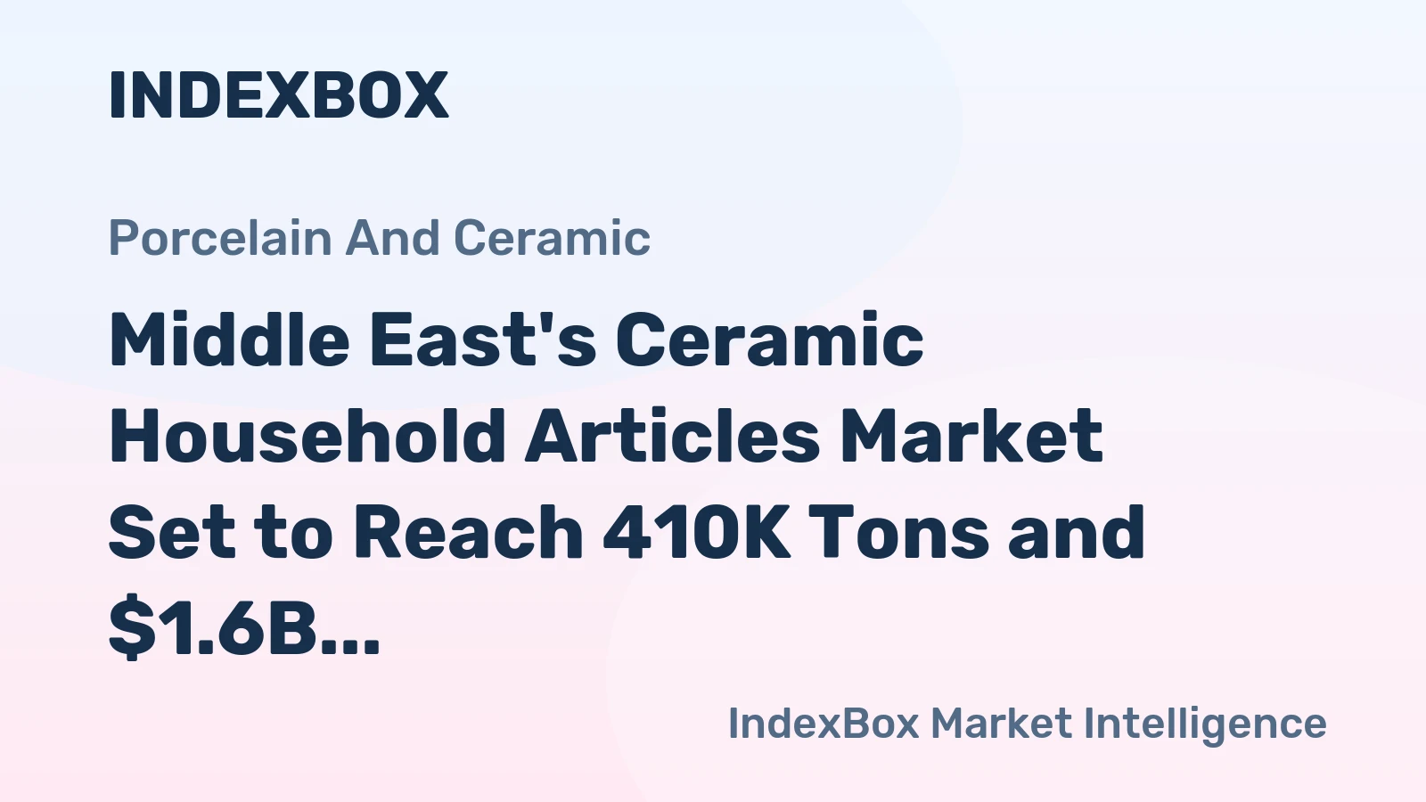 Middle East's Ceramic Household Articles Market Set to Reach 410K Tons and $1.6B by 2035