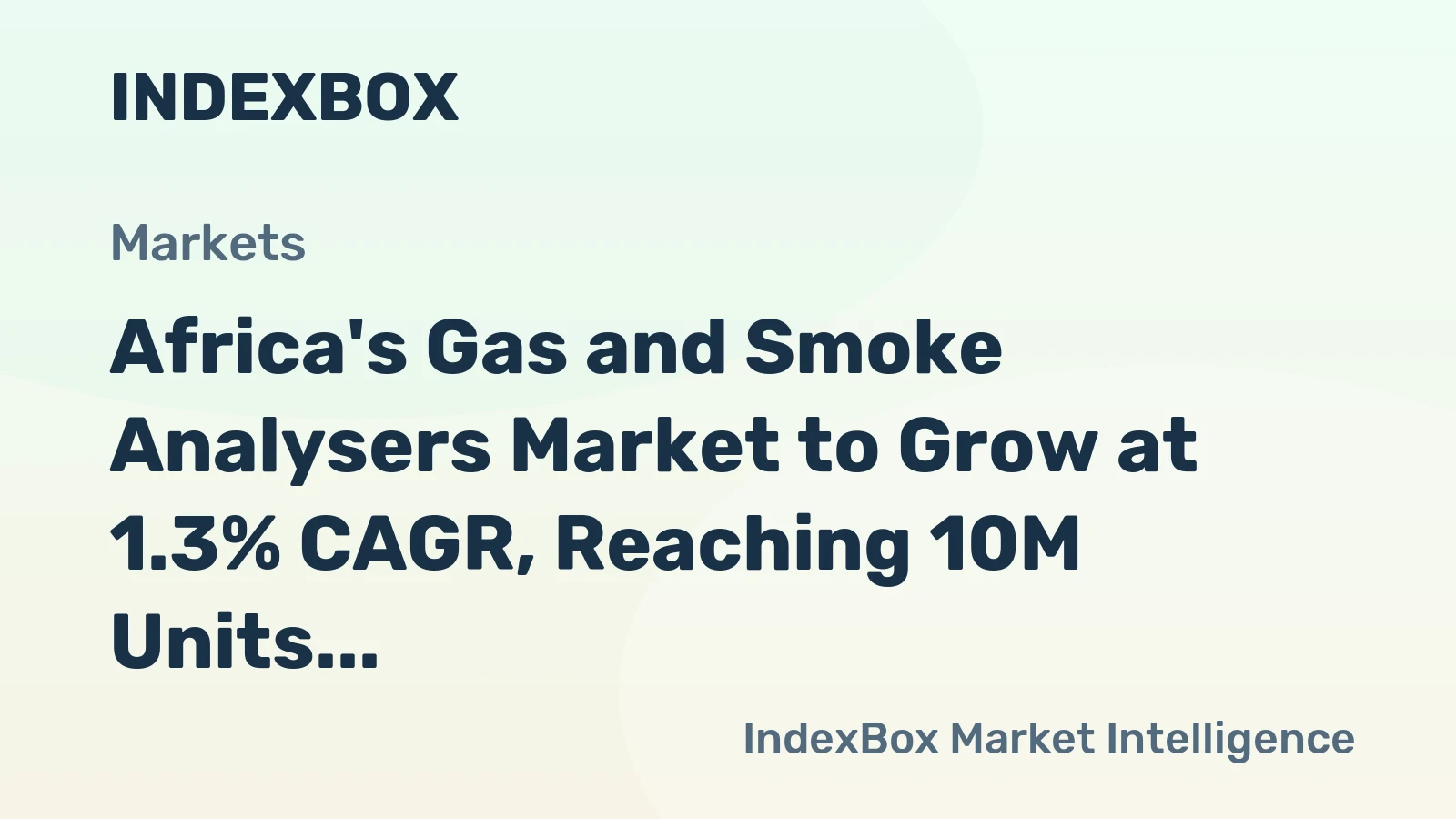 Africa's Gas and Smoke Analysers Market to Grow at 1.3% CAGR, Reaching 10M Units by 2035