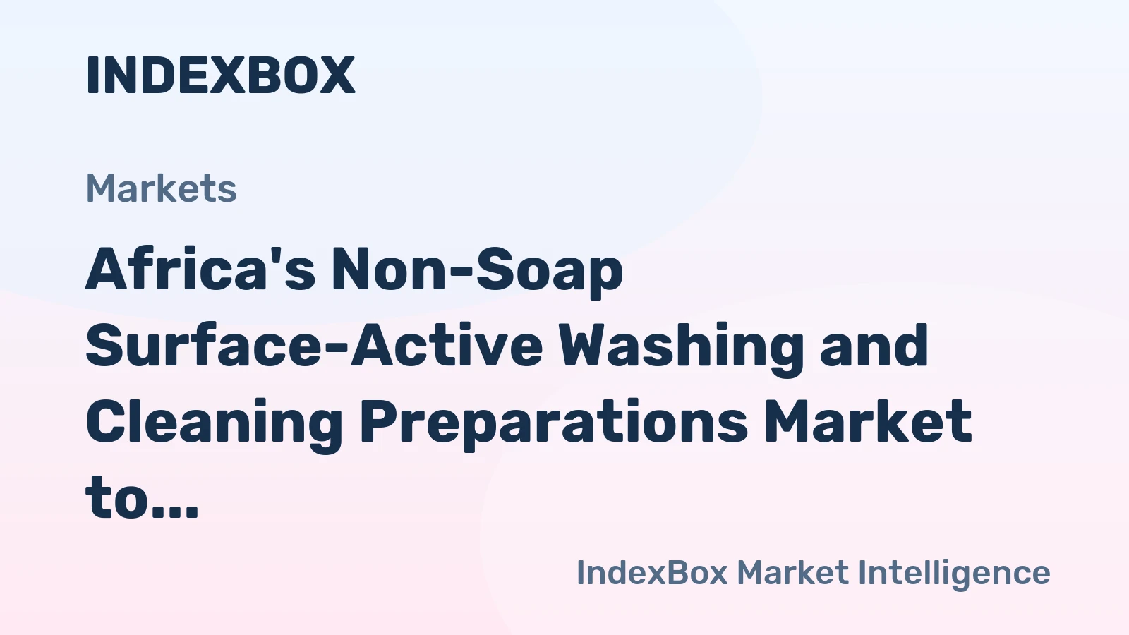 Africa's Non-Soap Surface-Active Washing and Cleaning Preparations Market to Grow at a CAGR of +1.5% from 2024 to 2035