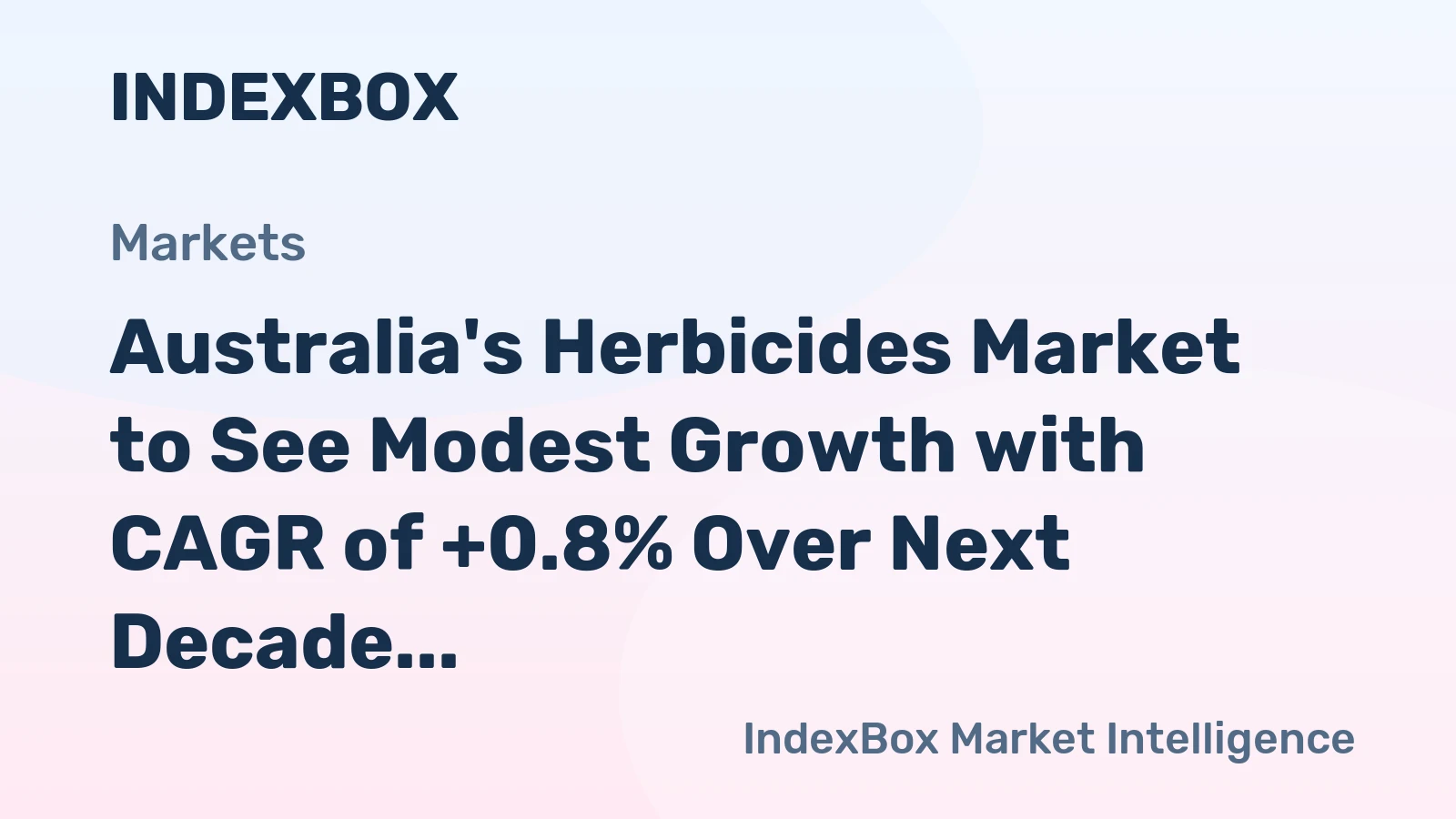 Australia's Herbicides Market to See Modest Growth with CAGR of +0.8% Over Next Decade