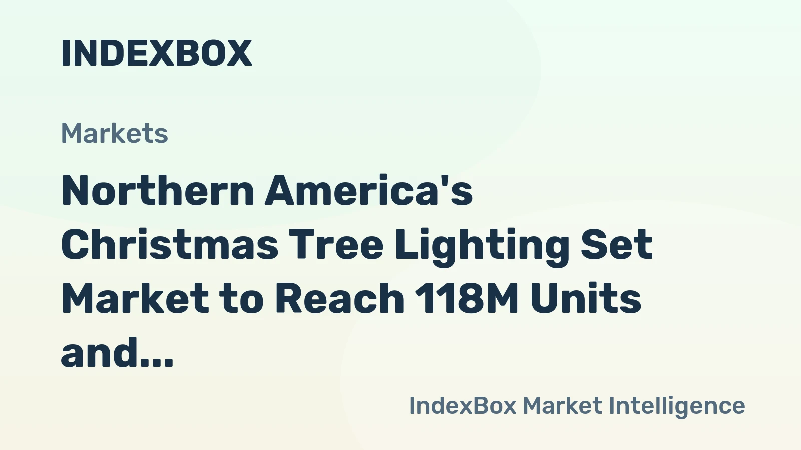 Northern America's Christmas Tree Lighting Set Market to Reach 118M Units and $439M After Period of Decline
