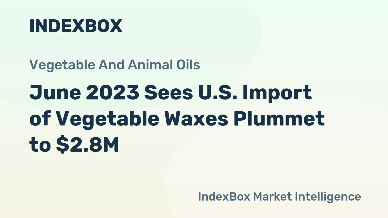 June 2023 Sees U.S. Import of Vegetable Waxes Plummet to $2.8M