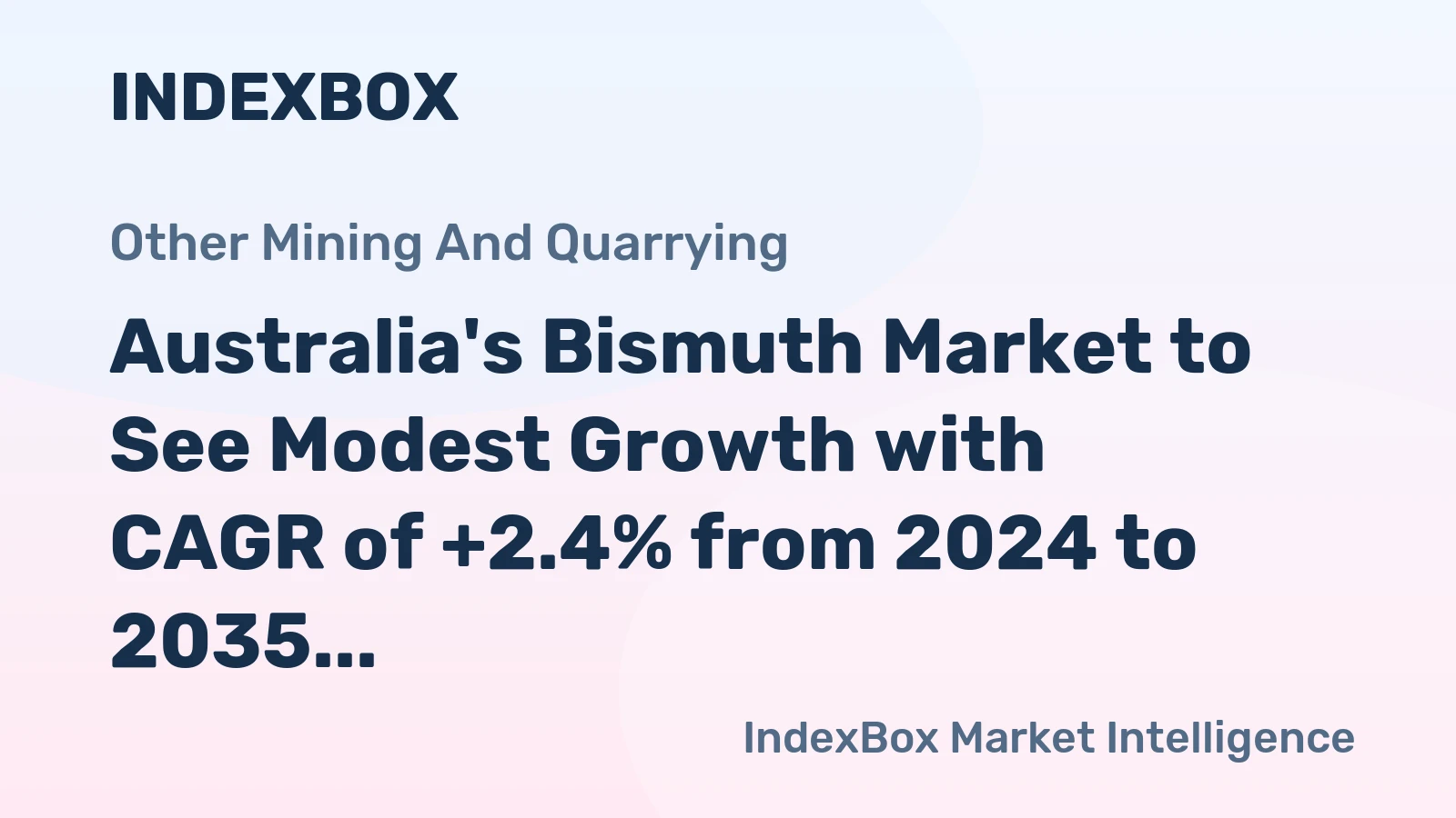 Australia's Bismuth Market to See Modest Growth with CAGR of +2.4% from 2024 to 2035