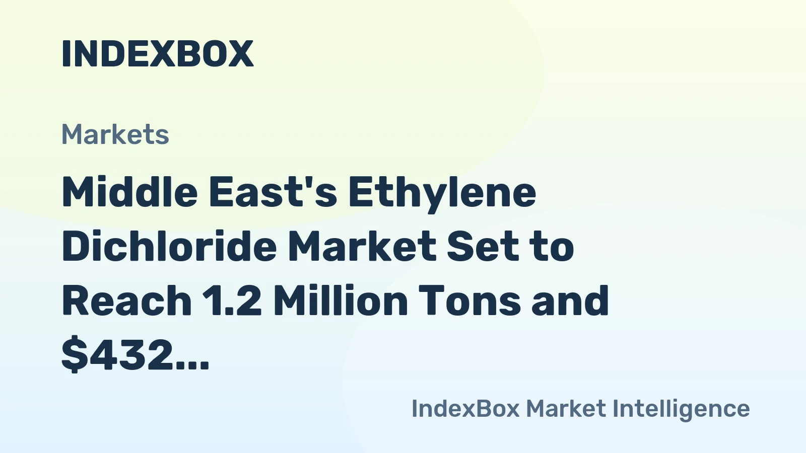 Middle East's Ethylene Dichloride Market Set to Reach 1.2 Million Tons and $432 Million in Value