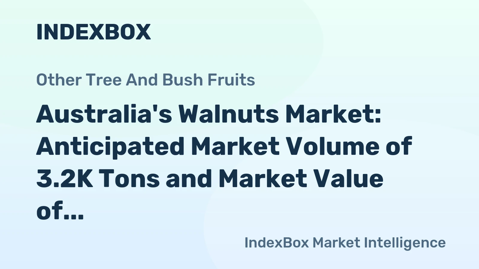 Australia's Walnuts Market: Anticipated Market Volume of 3.2K Tons and Market Value of $12M by 2035