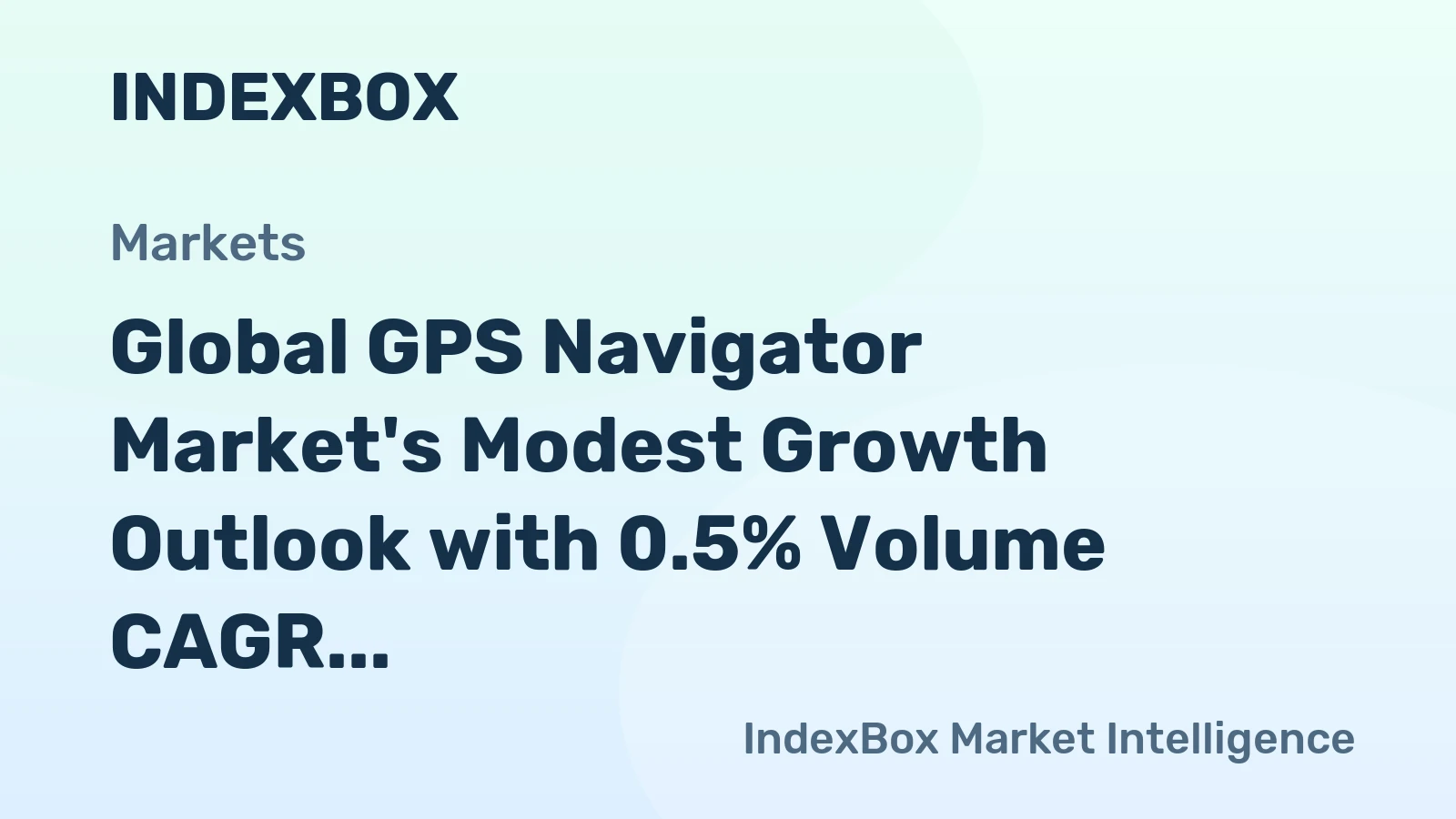 Global GPS Navigator Market's Modest Growth Outlook with 0.5% Volume CAGR Through 2035