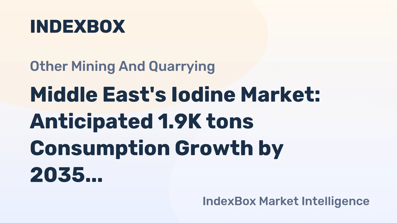Middle East's Iodine Market: Anticipated 1.9K tons Consumption Growth by 2035