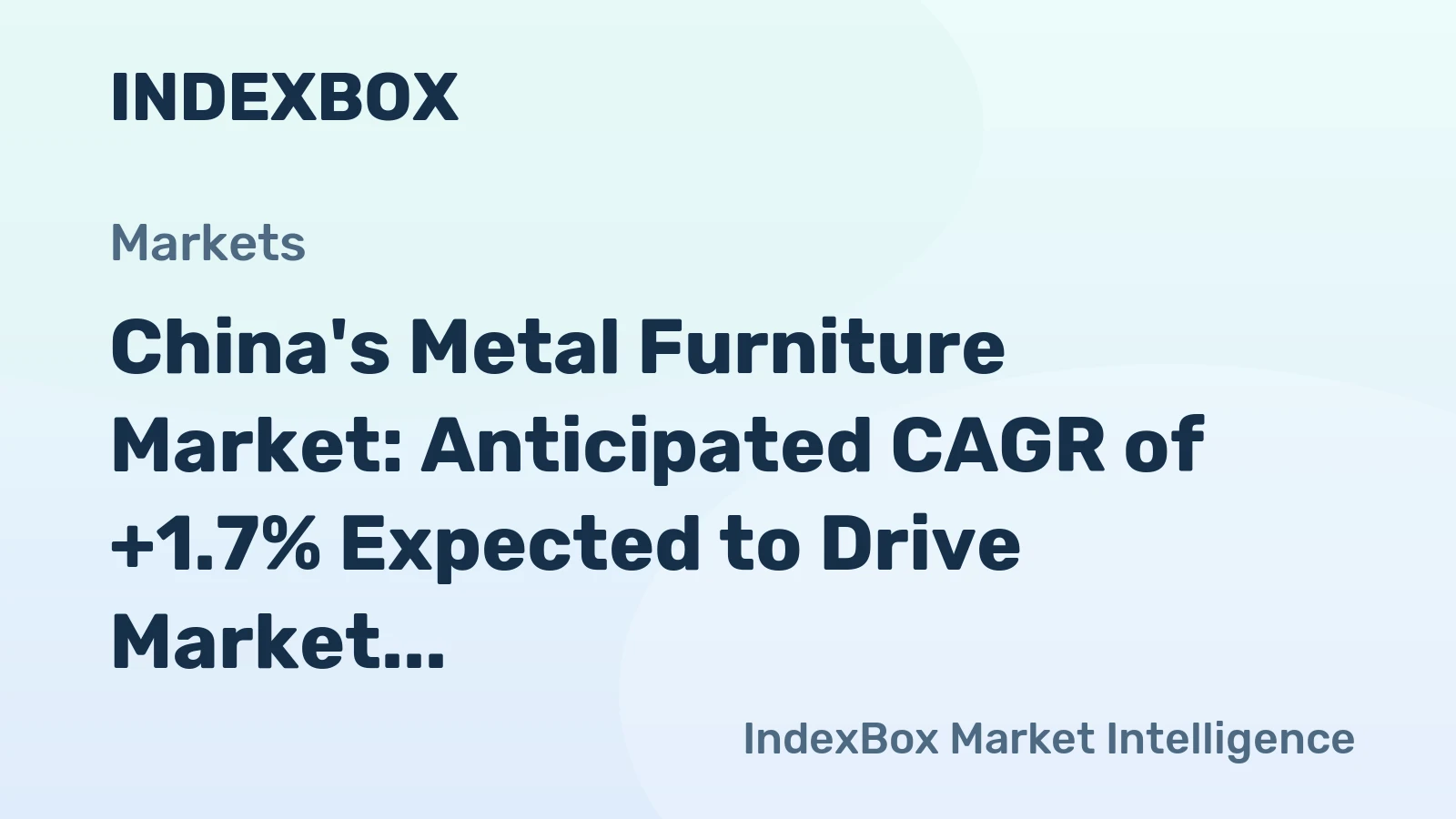 China's Metal Furniture Market: Anticipated CAGR of +1.7% Expected to Drive Market Volume to 5.1M Tons by 2035