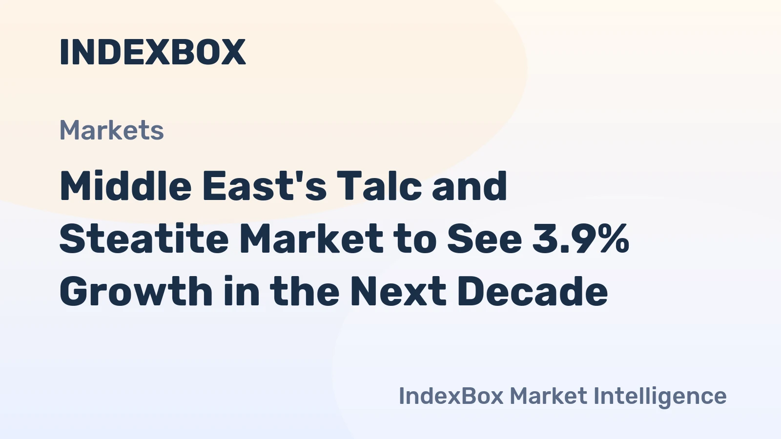 Middle East's Talc and Steatite Market to See 3.9% Growth in the Next Decade