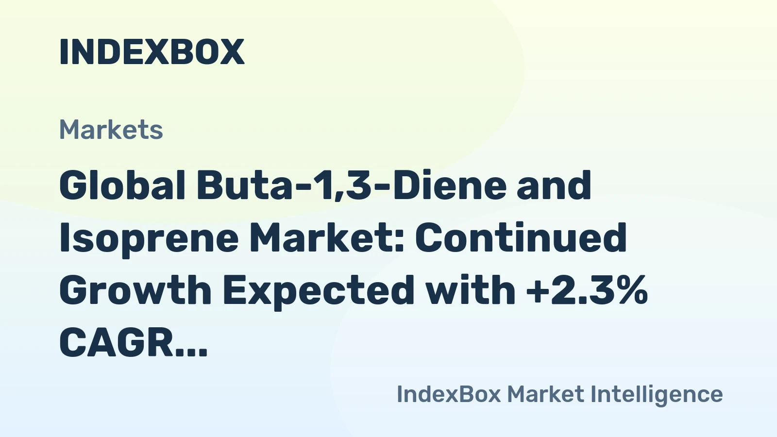 Global Buta-1,3-Diene and Isoprene Market: Continued Growth Expected with +2.3% CAGR