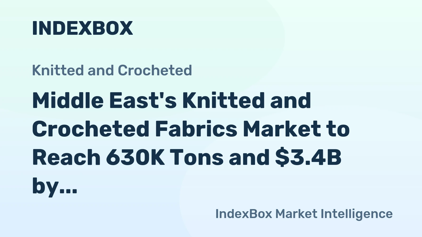 Middle East's Knitted and Crocheted Fabrics Market to Reach 630K Tons and $3.4B by 2035