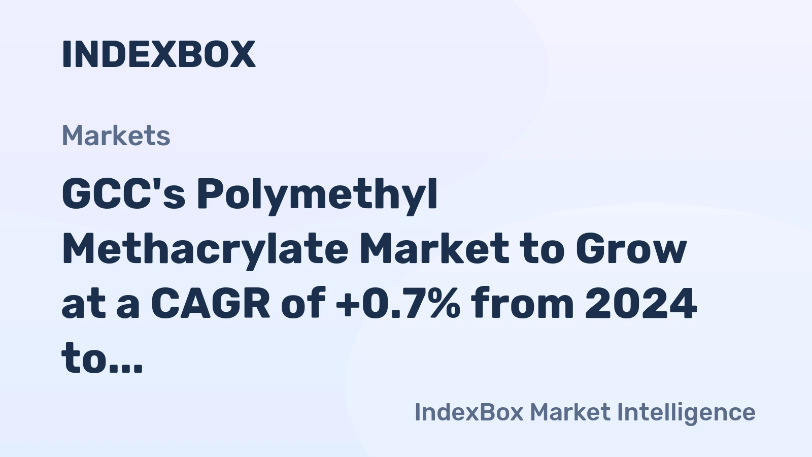 GCC's Polymethyl Methacrylate Market to Grow at a CAGR of +0.7% from 2024 to 2035