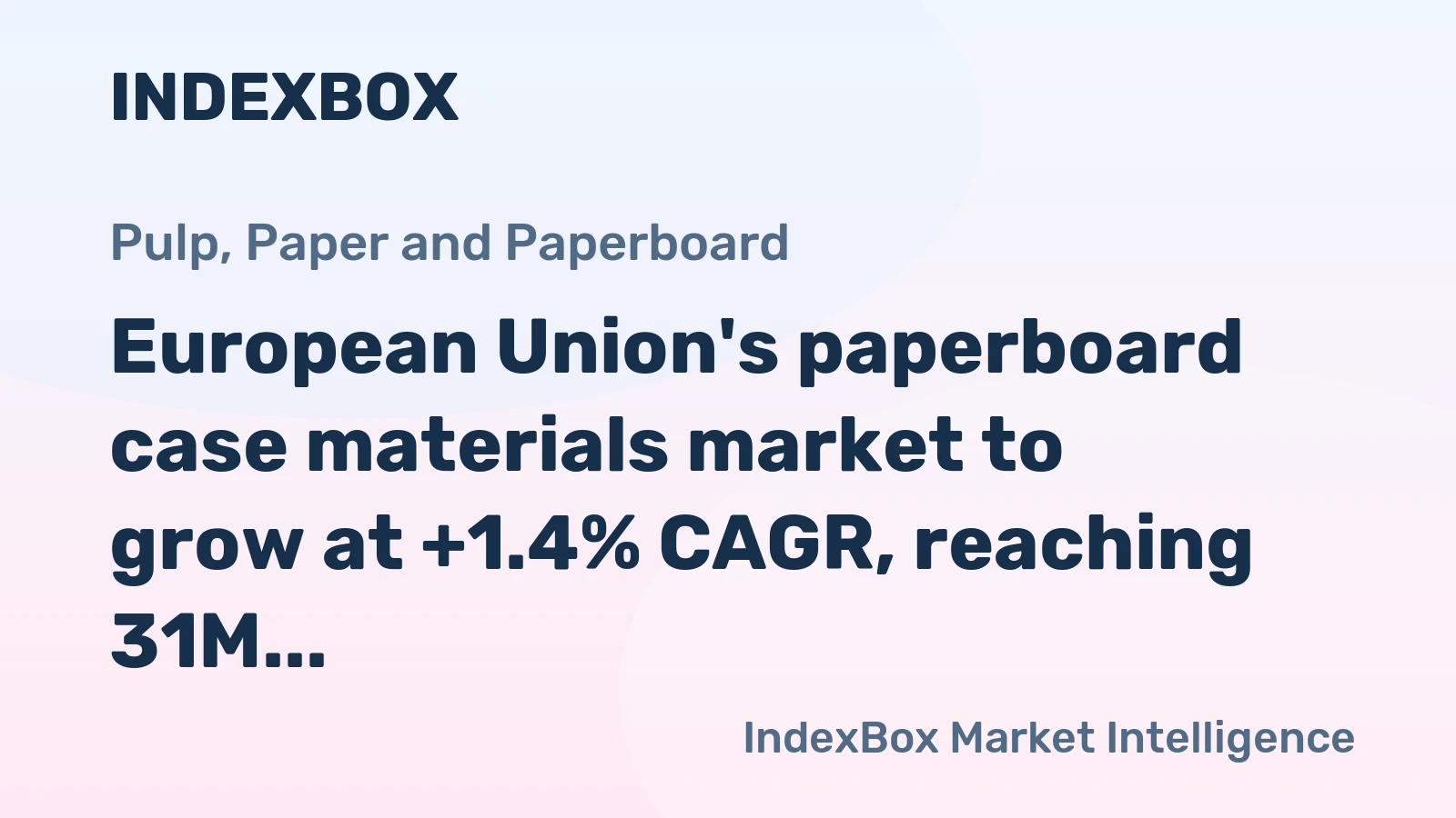 European Union's paperboard case materials market to grow at +1.4% CAGR, reaching 31M tons by 2035