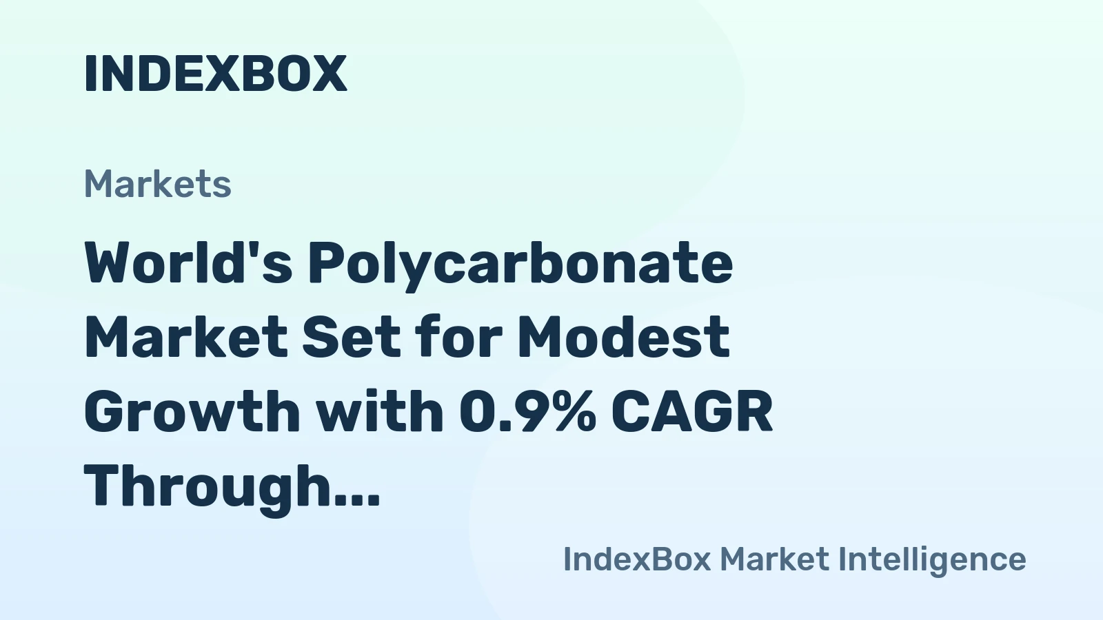 World's Polycarbonate Market Set for Modest Growth with 0.9% CAGR Through 2035