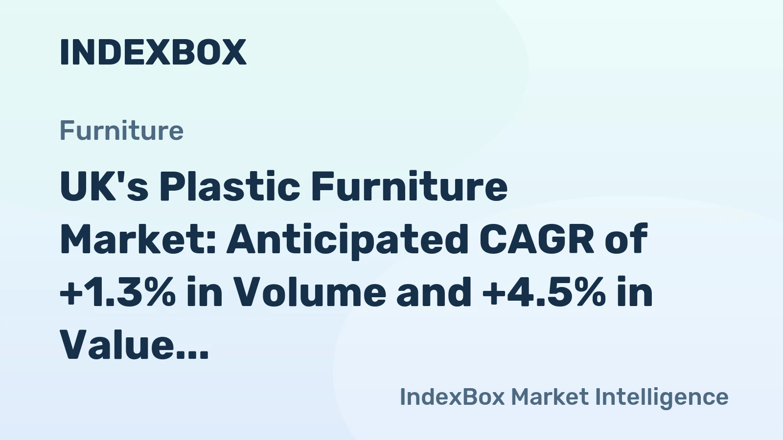 UK's Plastic Furniture Market: Anticipated CAGR of +1.3% in Volume and +4.5% in Value from 2024 to 2035