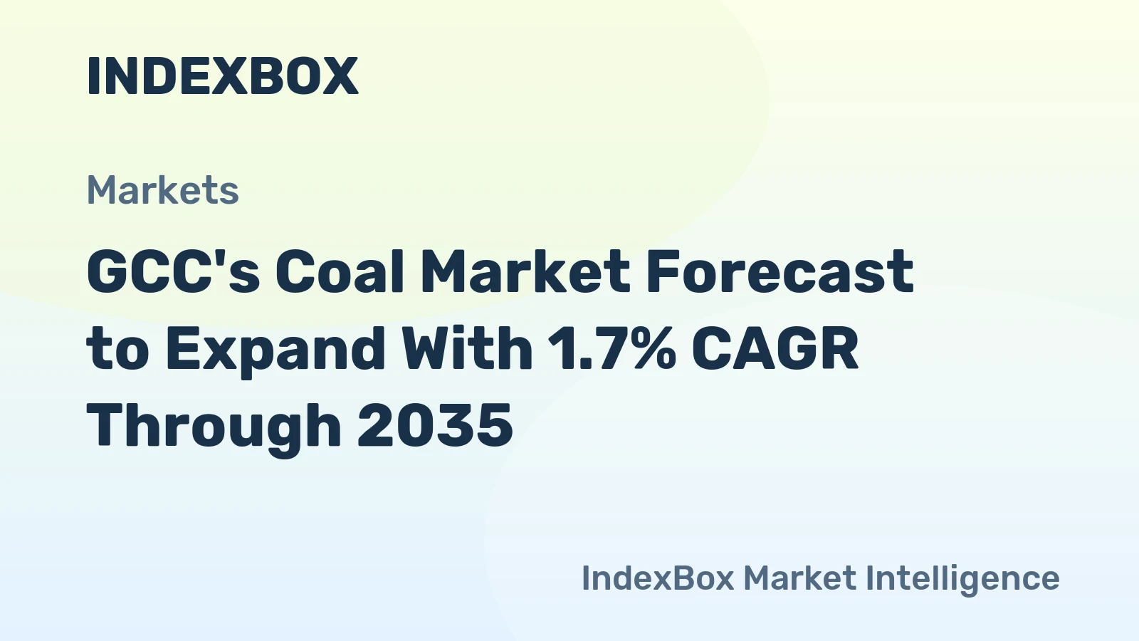 GCC's Coal Market Forecast to Expand With 1.7% CAGR Through 2035