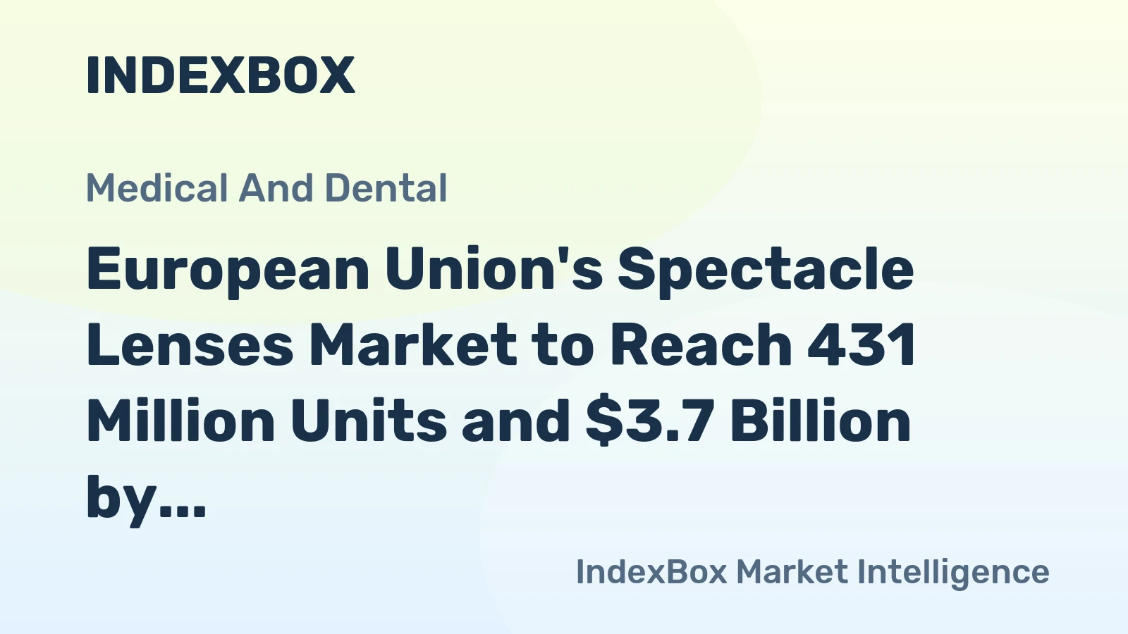 European Union's Spectacle Lenses Market to Reach 431 Million Units and $3.7 Billion by 2035