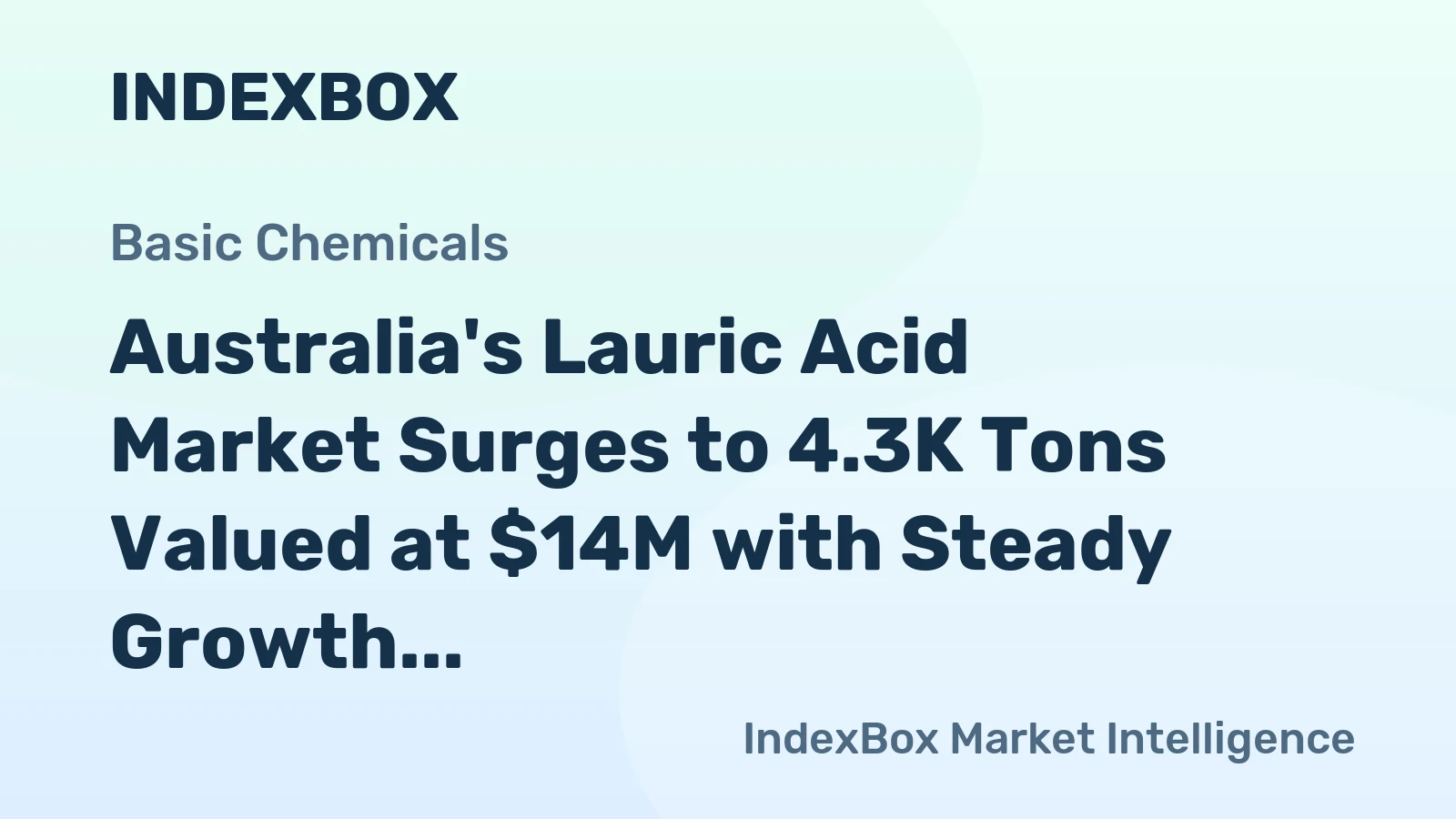 Australia's Lauric Acid Market Surges to 4.3K Tons Valued at $14M with Steady Growth Projected