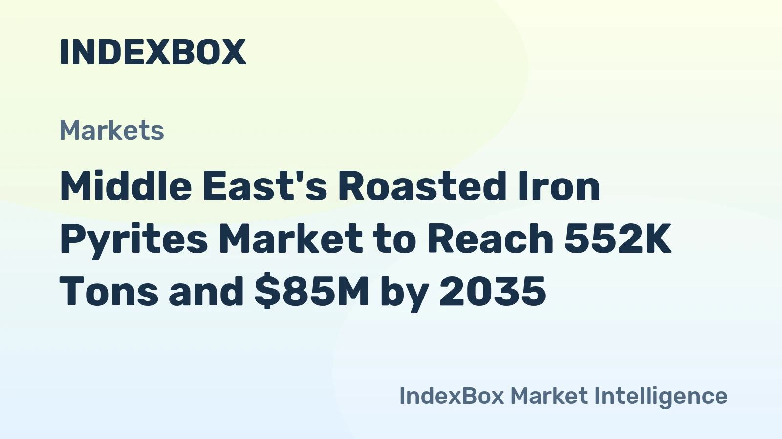 Middle East's Roasted Iron Pyrites Market to Reach 552K Tons and $85M by 2035