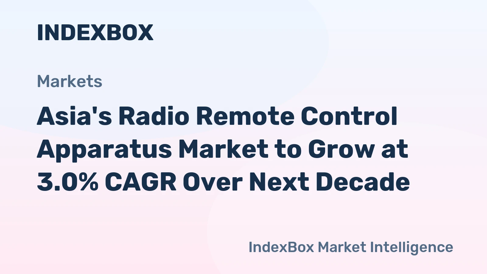Asia's Radio Remote Control Apparatus Market to Grow at 3.0% CAGR Over Next Decade