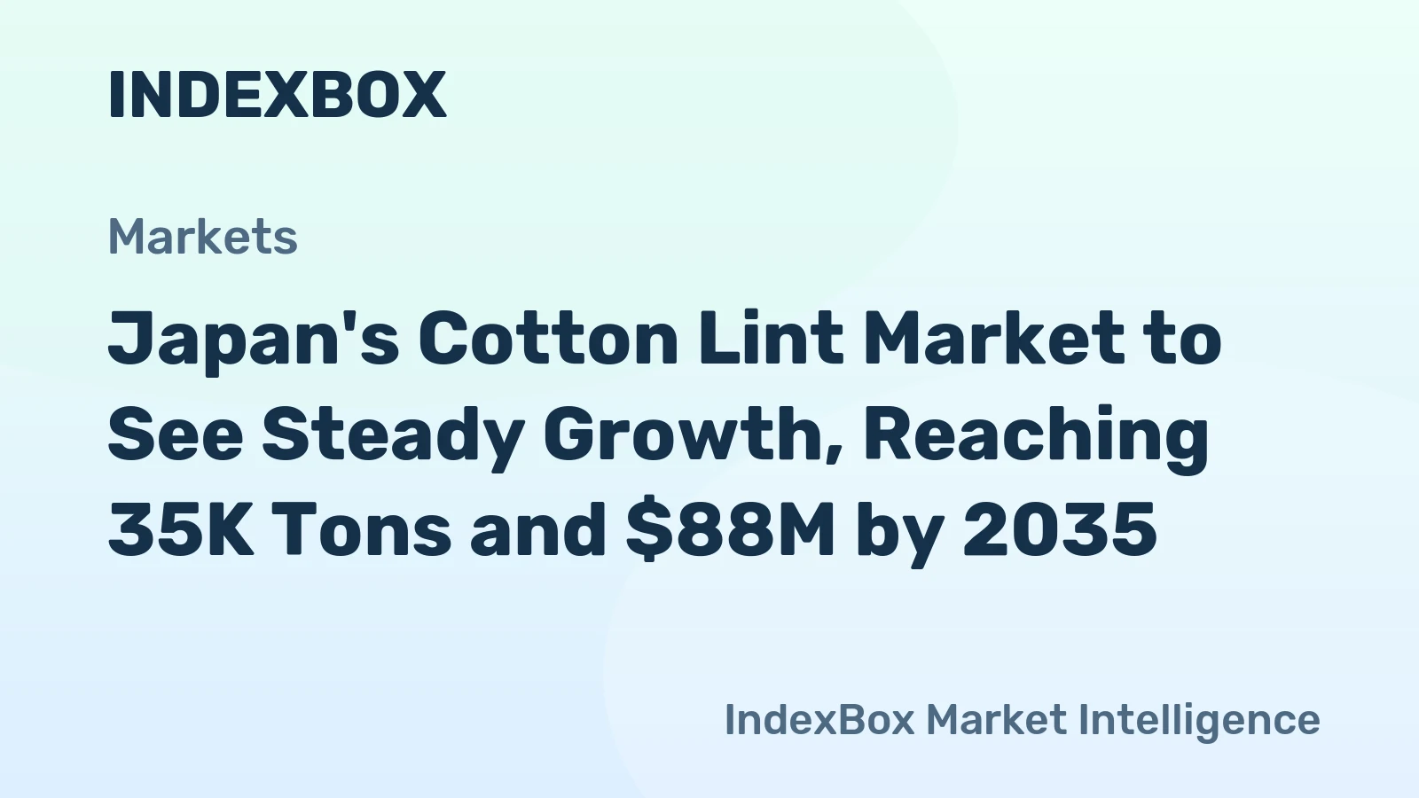 Japan's Cotton Lint Market to See Steady Growth, Reaching 35K Tons and $88M by 2035
