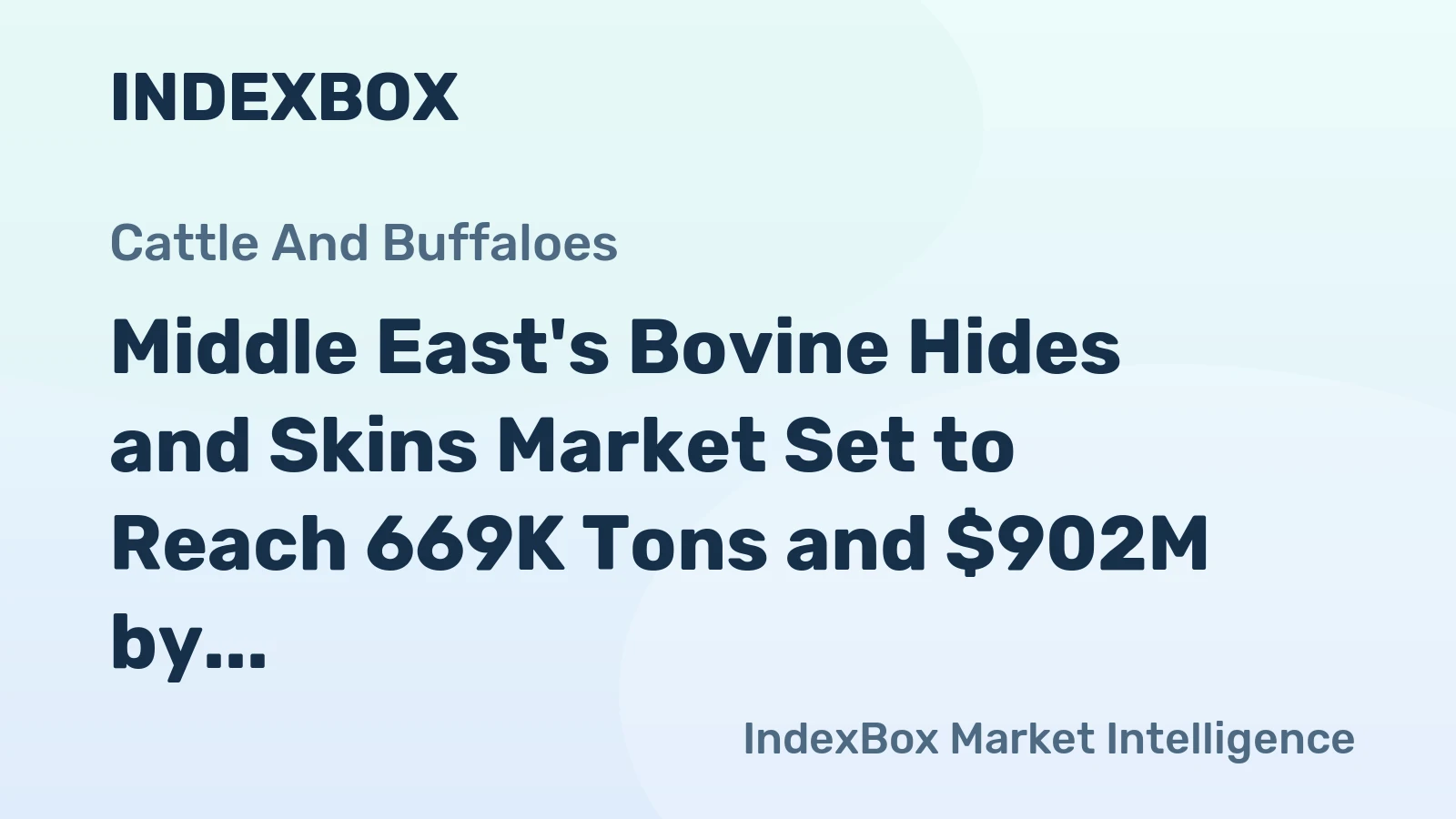 Middle East's Bovine Hides and Skins Market Set to Reach 669K Tons and $902M by 2035