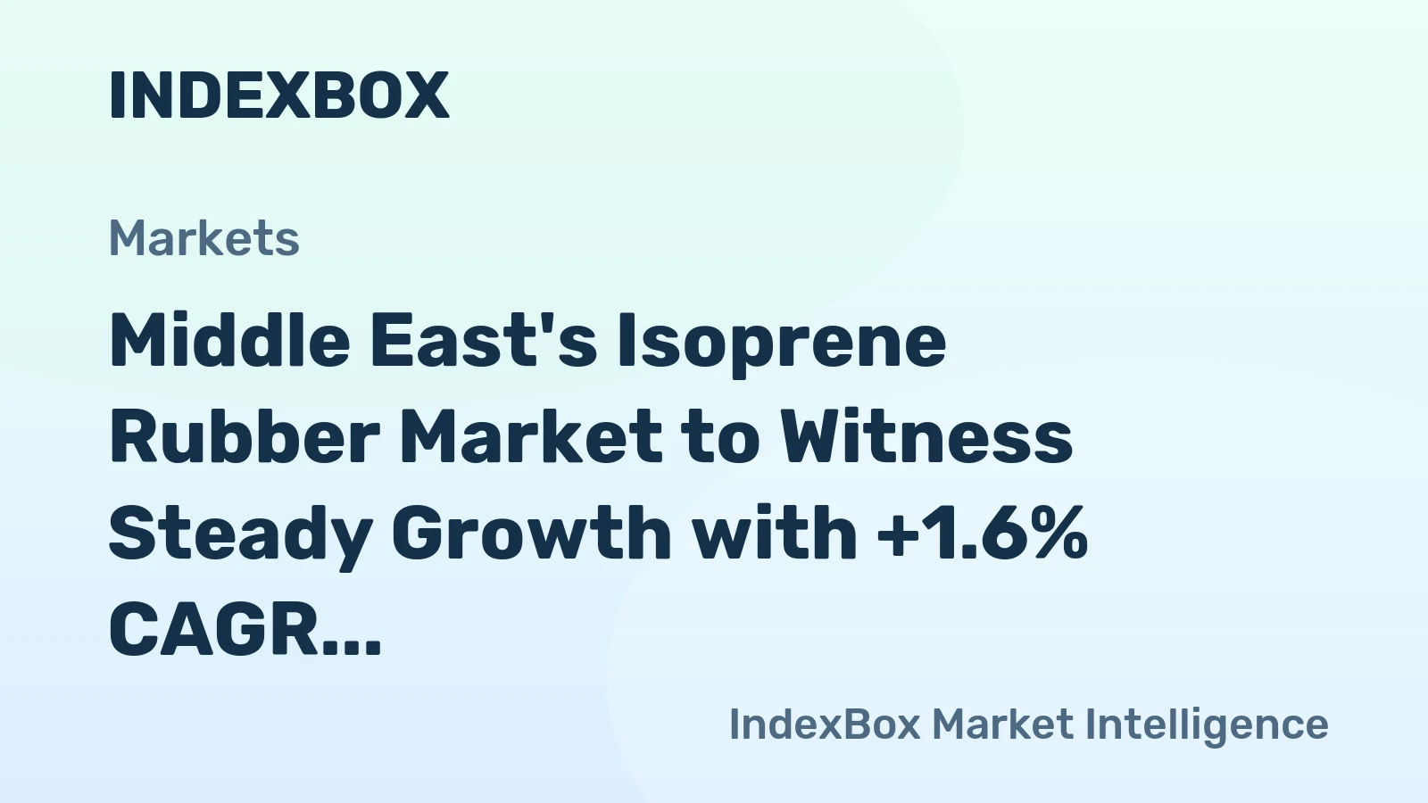 Middle East's Isoprene Rubber Market to Witness Steady Growth with +1.6% CAGR, Reaching $57M by 2035