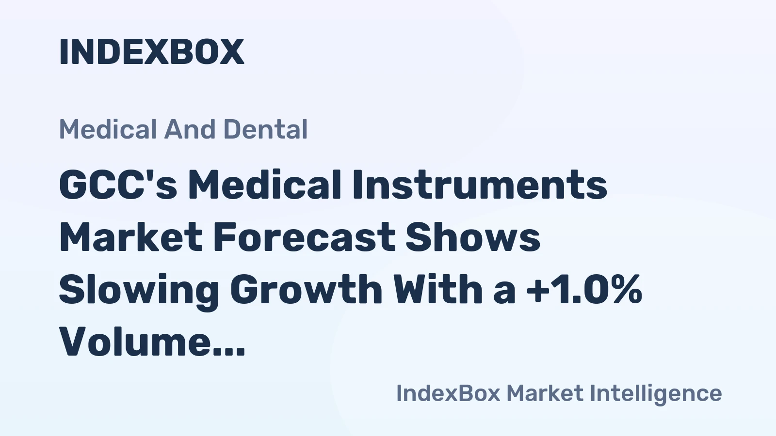 GCC's Medical Instruments Market Forecast Shows Slowing Growth With a +1.0% Volume CAGR Through 2035