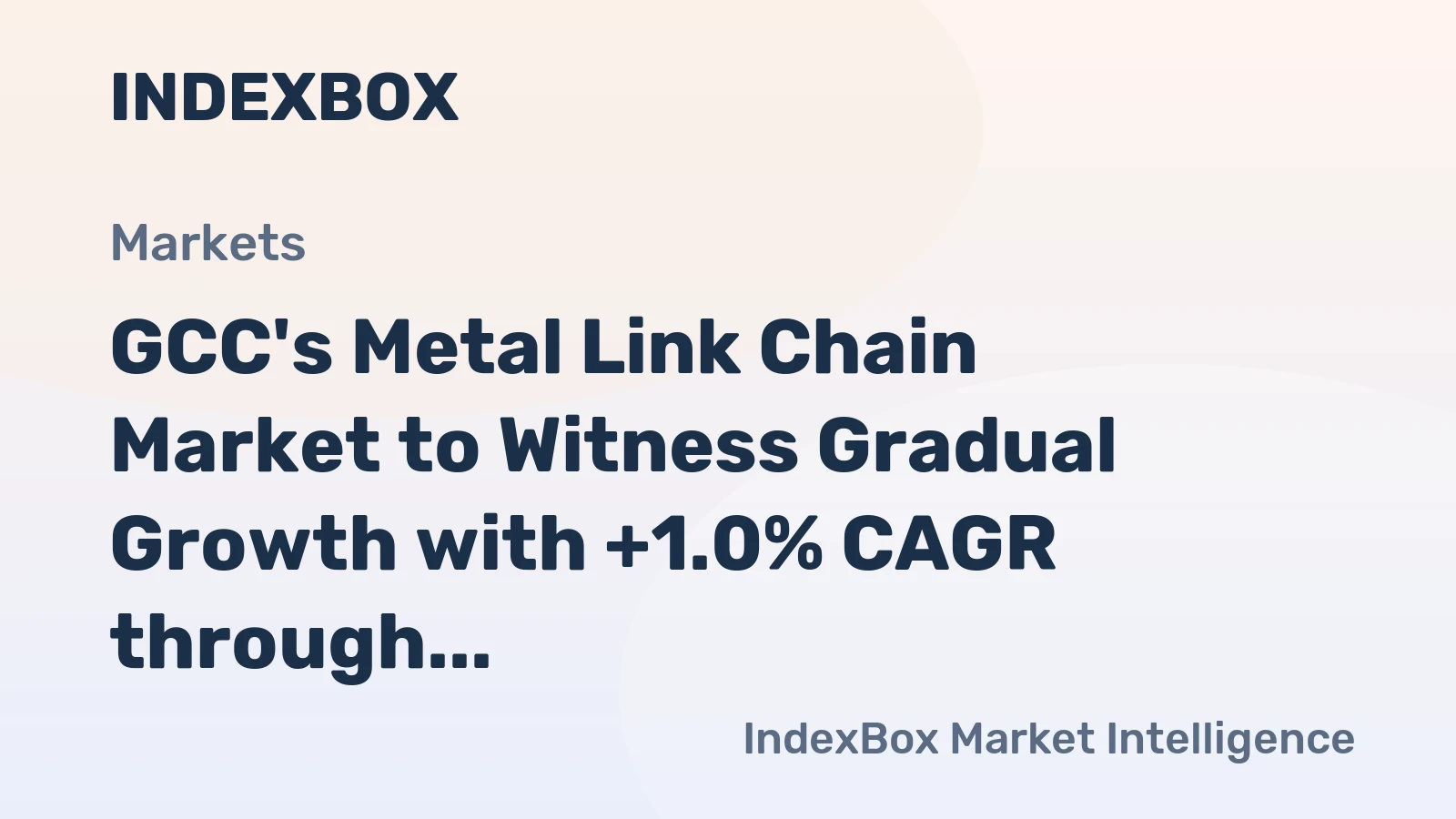 GCC's Metal Link Chain Market to Witness Gradual Growth with +1.0% CAGR through 2035
