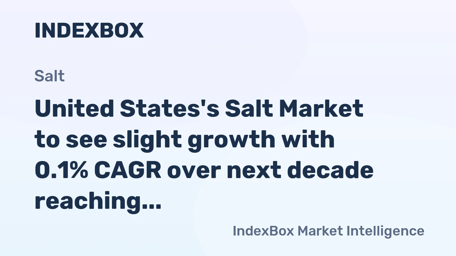 United States's Salt Market to see slight growth with 0.1% CAGR over next decade reaching $7.2B by 2035