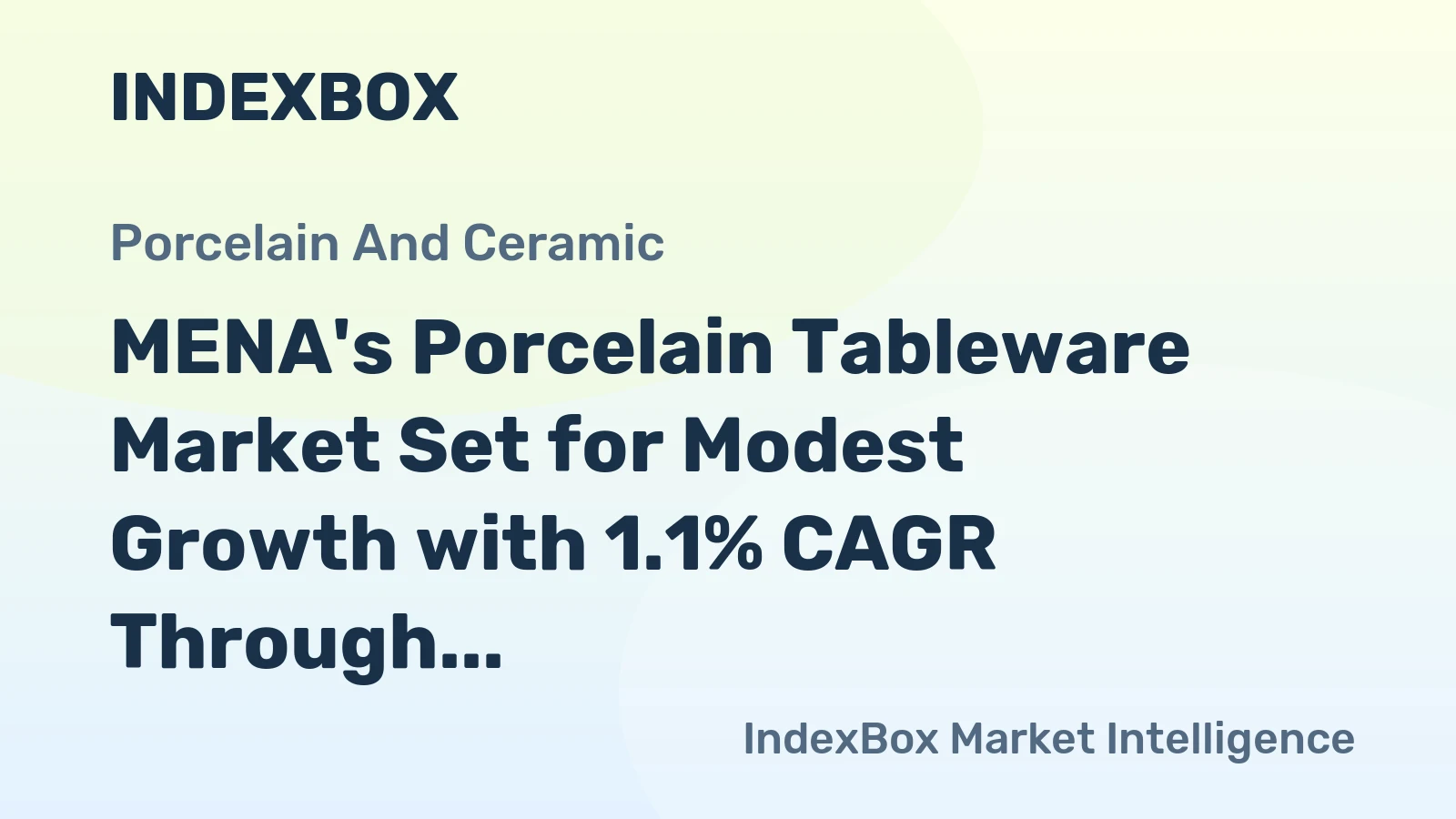 MENA's Porcelain Tableware Market Set for Modest Growth with 1.1% CAGR Through 2035